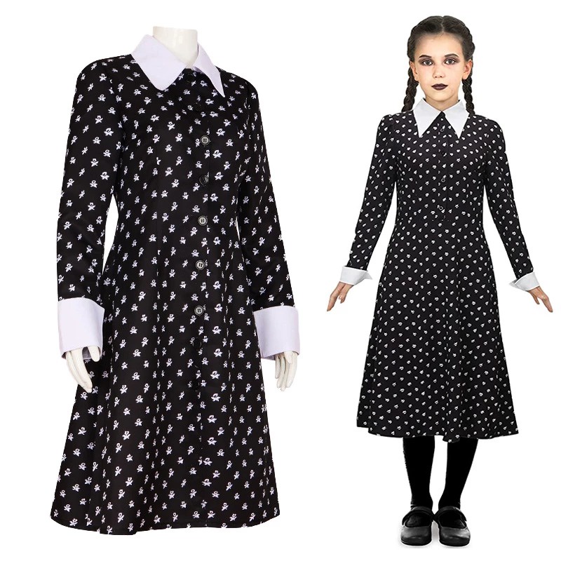 Jual Dress Dres Anak Baju Film The Addams Cosplay Wednesday | Shopee ...