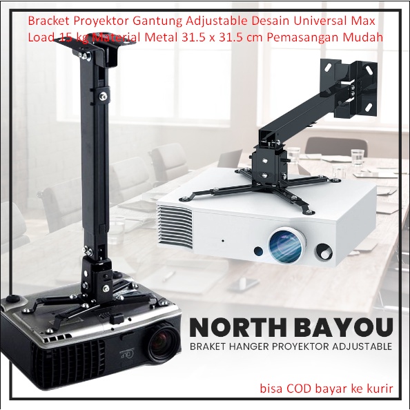Jual Bracket Proyektor Gantung Adjustable Desain Universal Max Load 15 ...