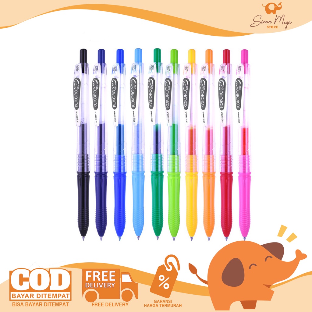 Jual Pulpen Gel Kokoro Zebra Kokoro Color 0,5mm Pulpen Gel Warna ...