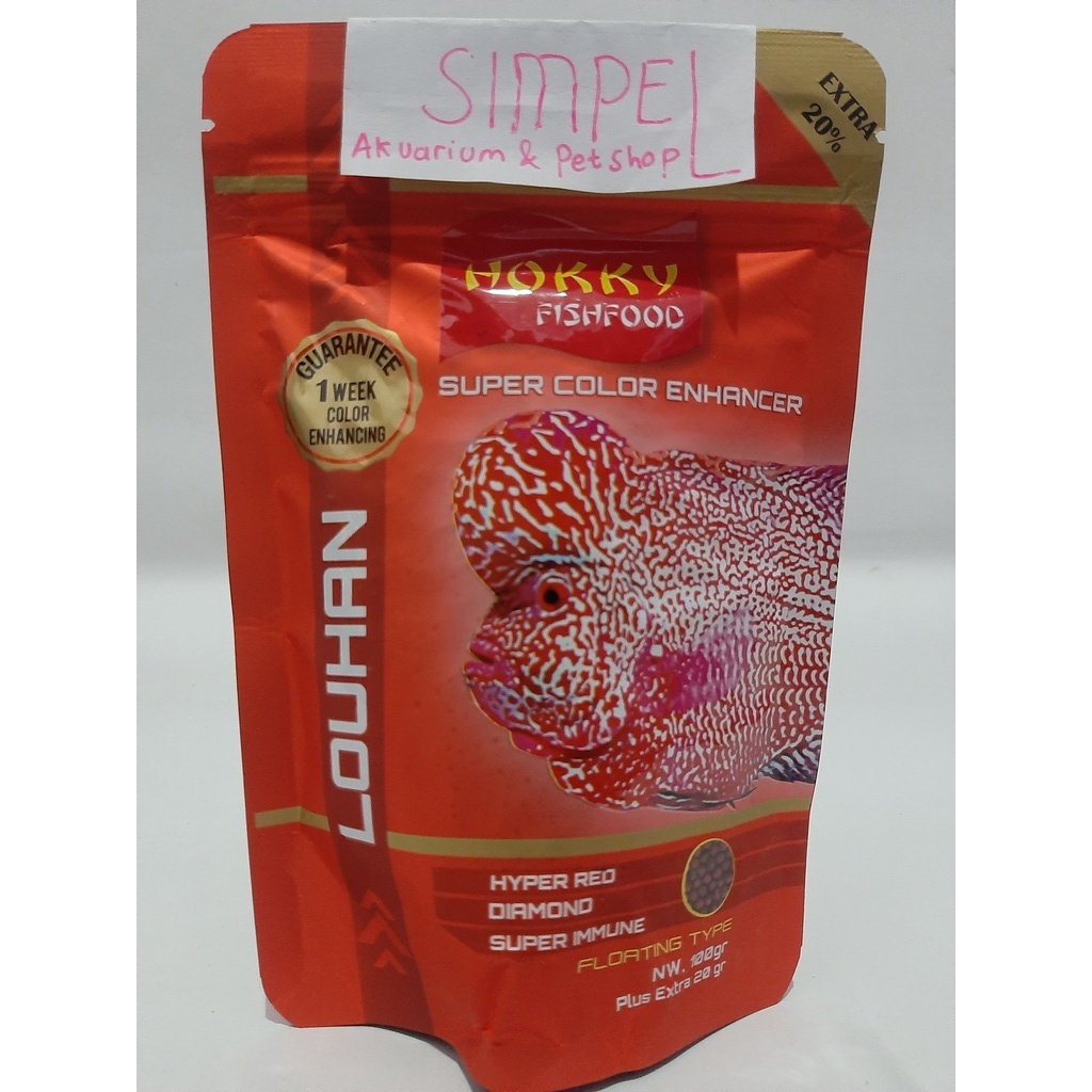 Jual Hokky louhan super color enhancher 100 gram pakan ikan louhan ...