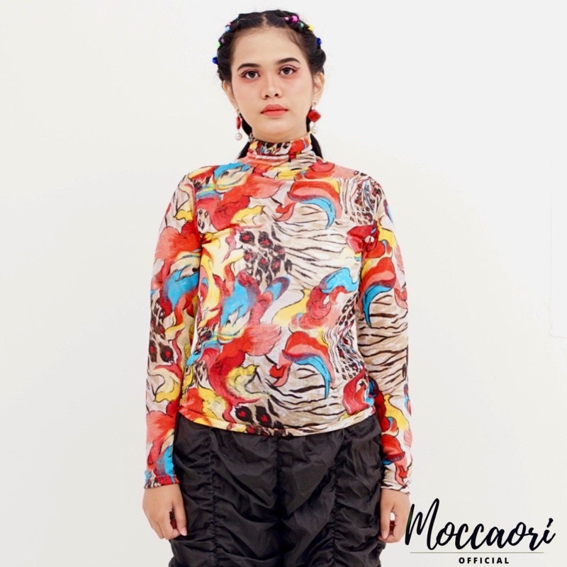 Jual Zahra Long Sleeve Flower Inner Turtle Neck Motif Kelopak Bunga ...