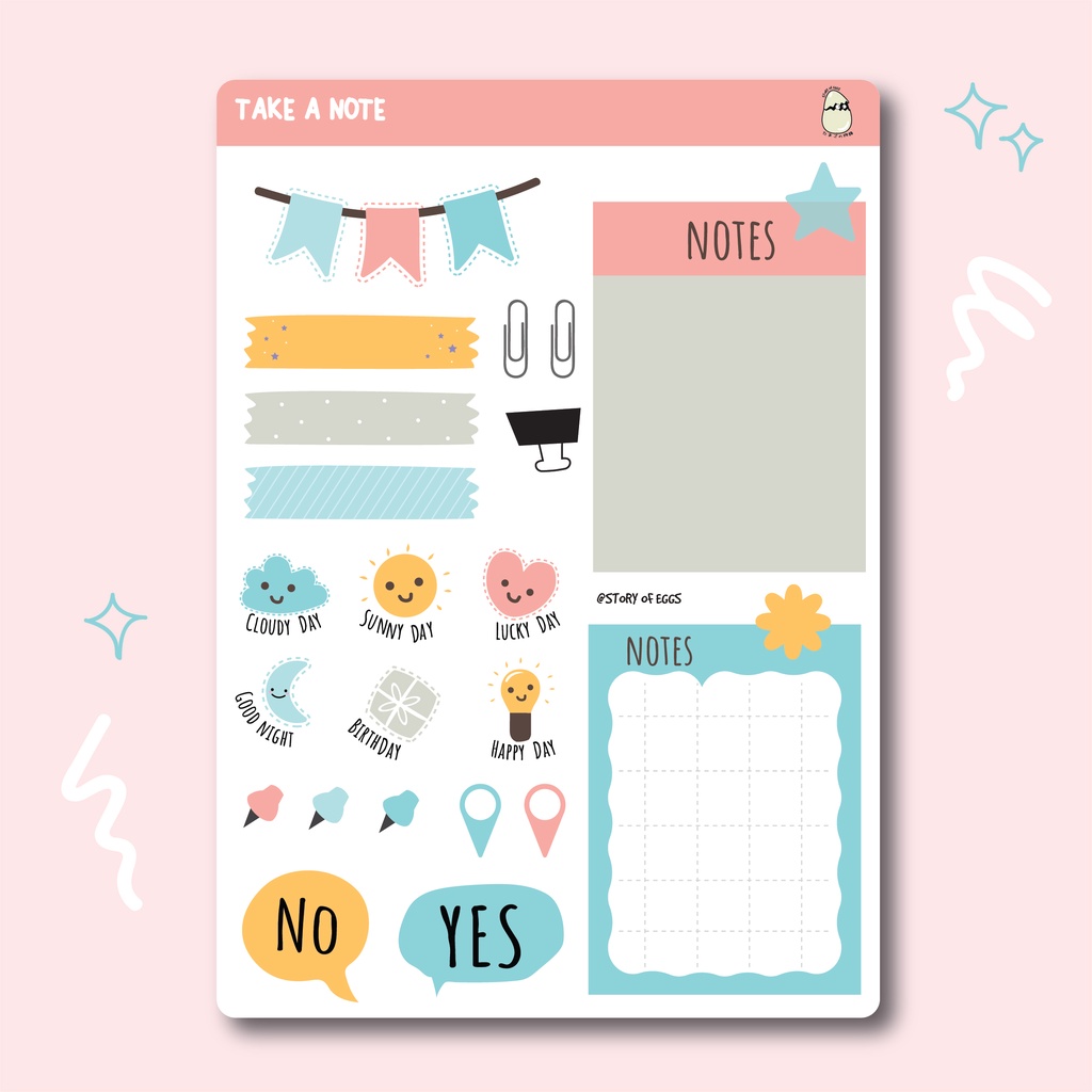Jual Take a Note Stickers / Journaling / Bujo / Cute Sticker ...