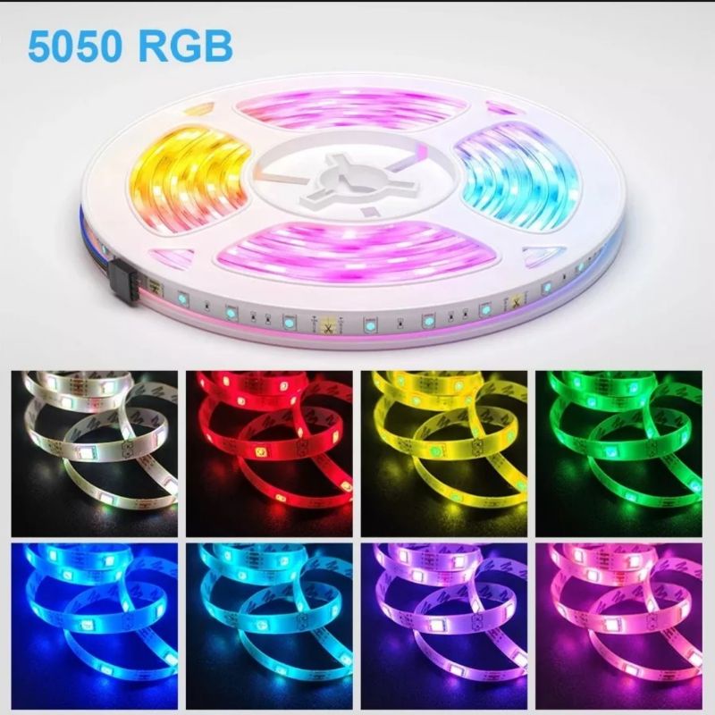 Jual Lampu Strip RGB 5050 Full Colour 10 Meter 20 Meter Lampu dan Set ...