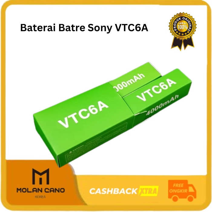 Jual MOLAN CANO Baterai Batre VTC6A 18650 3000mAh 40A Authentic ...