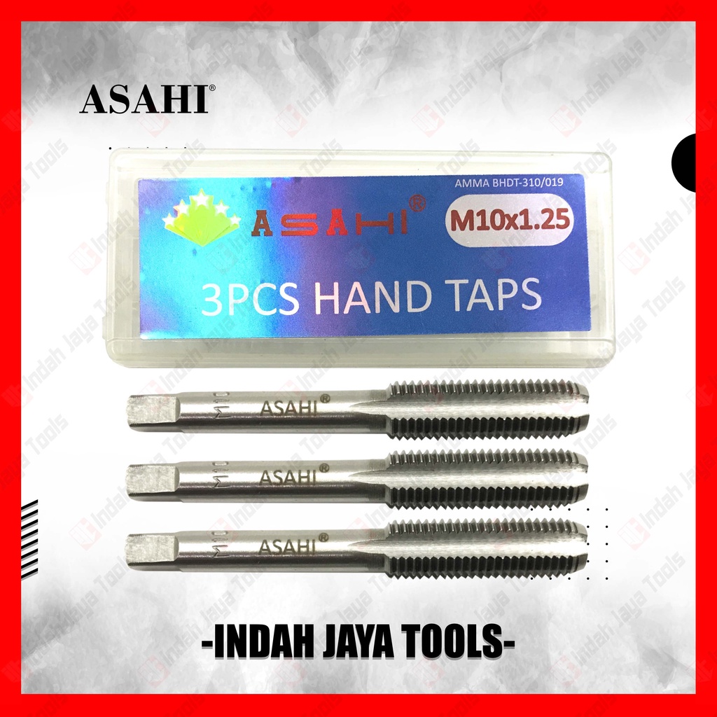 Jual ASAHI Hand Tap M10 x 1.25 - Mata Tap 10 x 1.25 isi 3 Pcs | Shopee ...