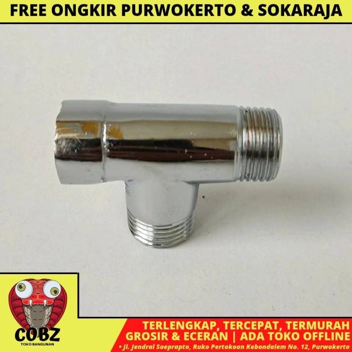 Jual 1/2 INCH / NM NEPEL TEE DRAT LUAR DALAM SAMBUNGAN PIPA CHROME | Shopee Indonesia