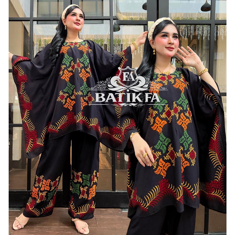Jual Setelan Wanita Oneset WAKA WAKA Multi Color Batik Cap Rayon ...
