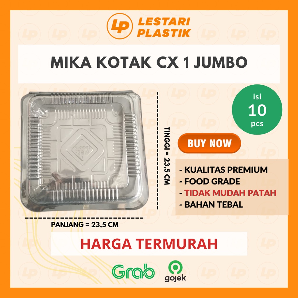 Jual Mika Plastik Tebal Kue / Mika Kotak Makanan / Mika Kotak Besar ...