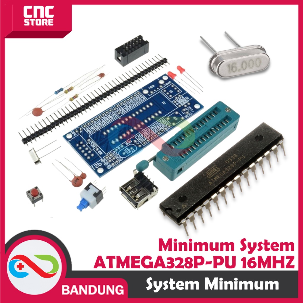 Jual PAKET LENGKAP SISMIN MINSYS MINIMUM SYSTEM ATMEGA328P-PU 16MHZ AVR | Shopee Indonesia