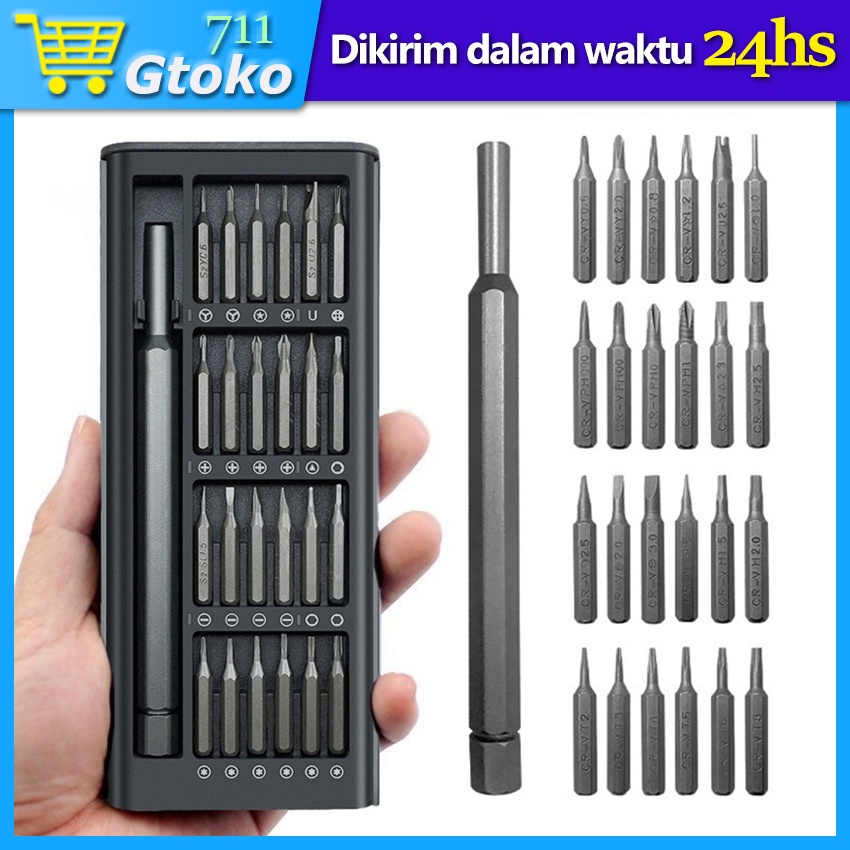 Jual Obeng Set 24 in 1 Multifungsi Magnetic Screwdriver Bits Screw PC Laptop HP Smartphone ...