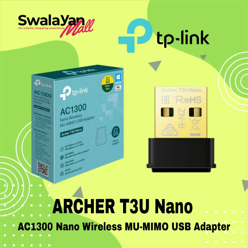 Jual TP-LINK Archer T3U Nano AC1300 Nano Wireless MU-MIMO USB Adapter ...