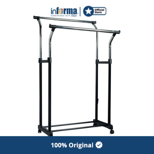 Jual Informa 85.5X57.5X174 Cm Gantungan Pakaian Double - Hitam Stand ...
