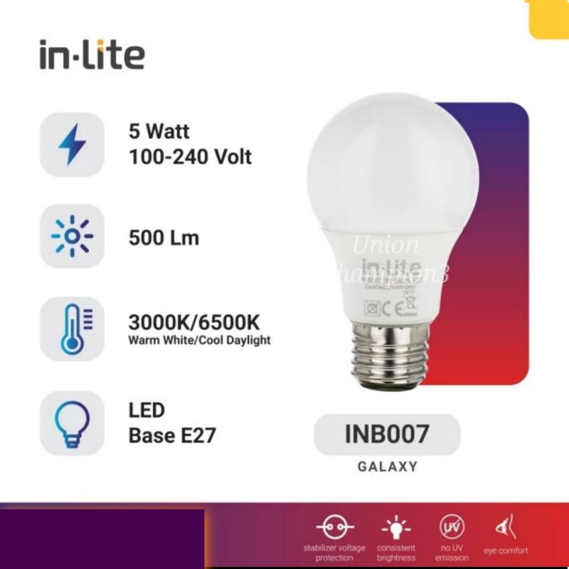 Jual Lampu Inlite LED Bulb 5W 5watt E27 inlite INB007 | Shopee Indonesia
