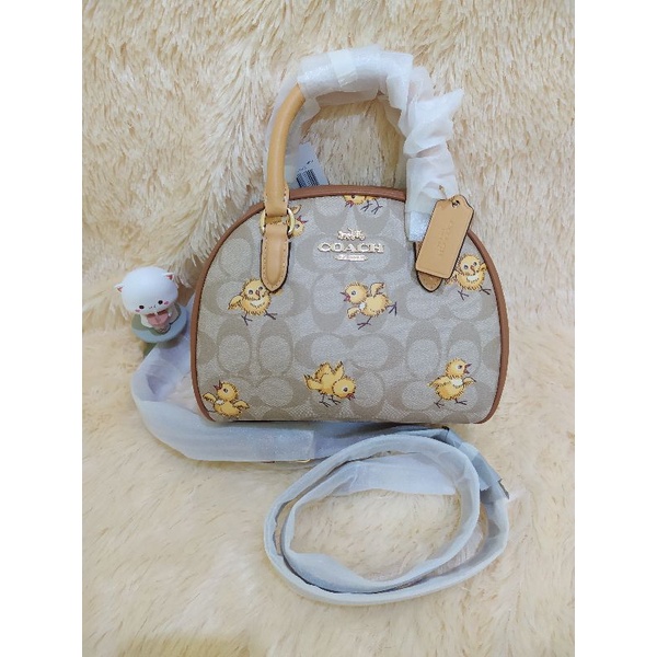 Jual CC427 Coach Sydney Satchel In Signature Canvas with Tossed Chick ...
