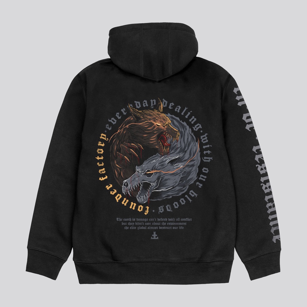 Jual Founder Factory - Wolves Hoodie - Black | Shopee Indonesia