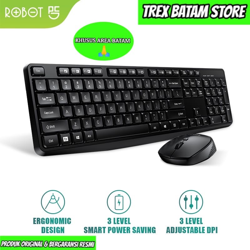 Jual ROBOT KM3100 PORTABLE WIRELESS SET COMBO KEYBOARD & MOUSE (BATAM) | Shopee Indonesia