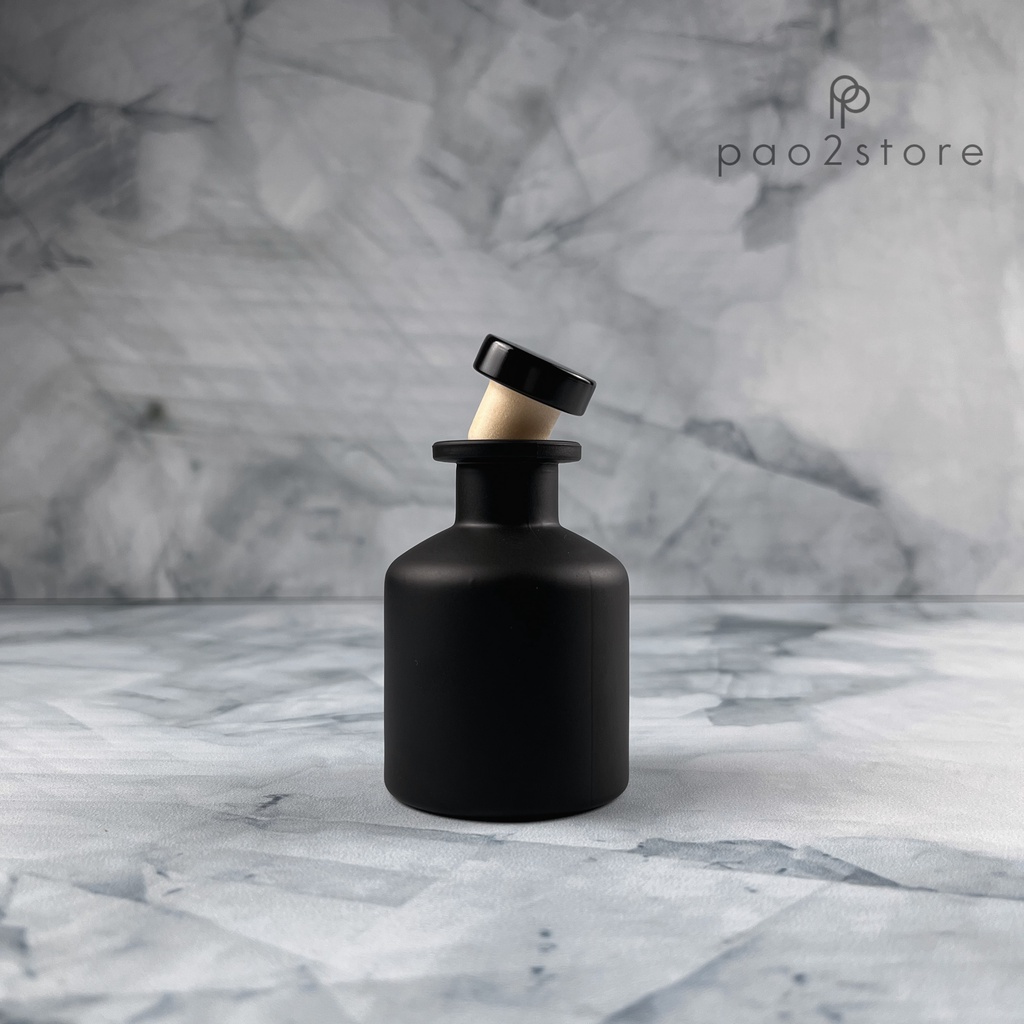 Jual Botol Reed Diffuser 50ml - Kaca Tebal Black Hitam Doff - Belly Pot ...