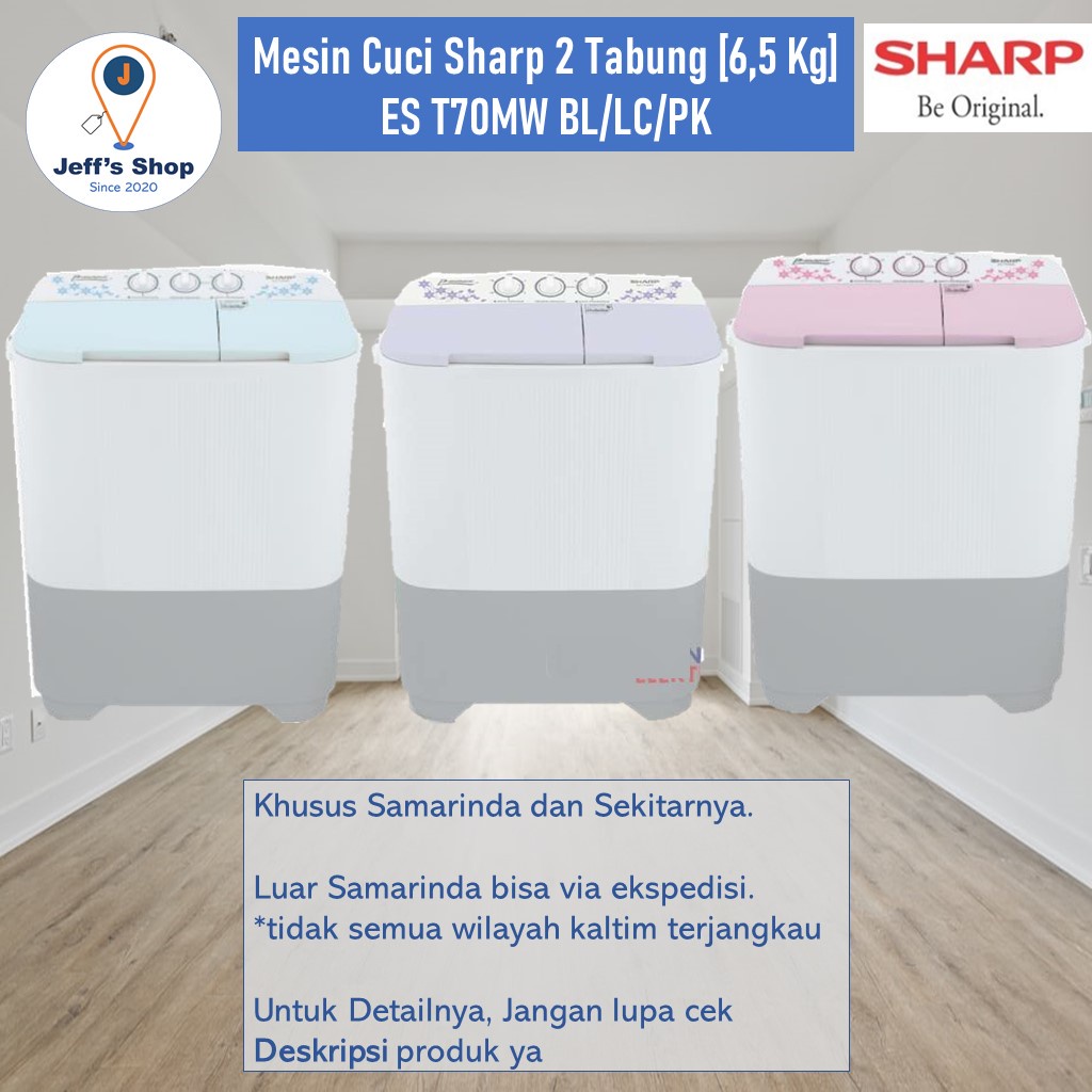 Jual Mesin Cuci Sharp 2 Tabung [6,5 kg] ES T70MW BL/LC/PK | Shopee ...