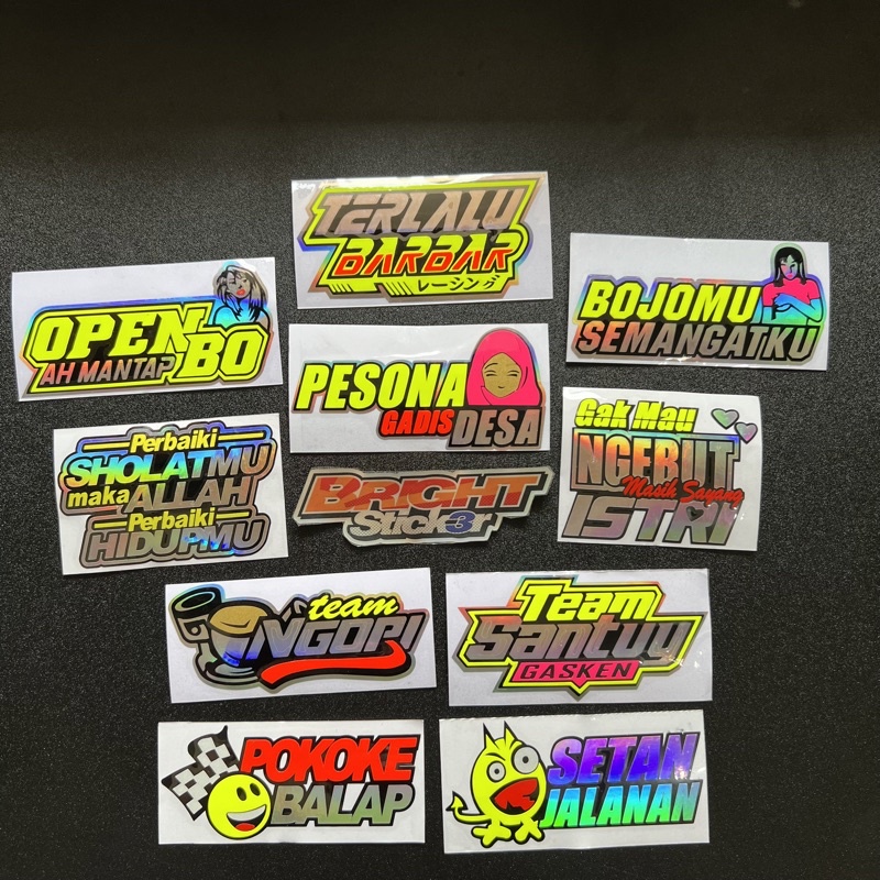 Jual STICKER stiker TEAM SANTUY TEAM NGOPI POKOKE BALAP Cutting ...
