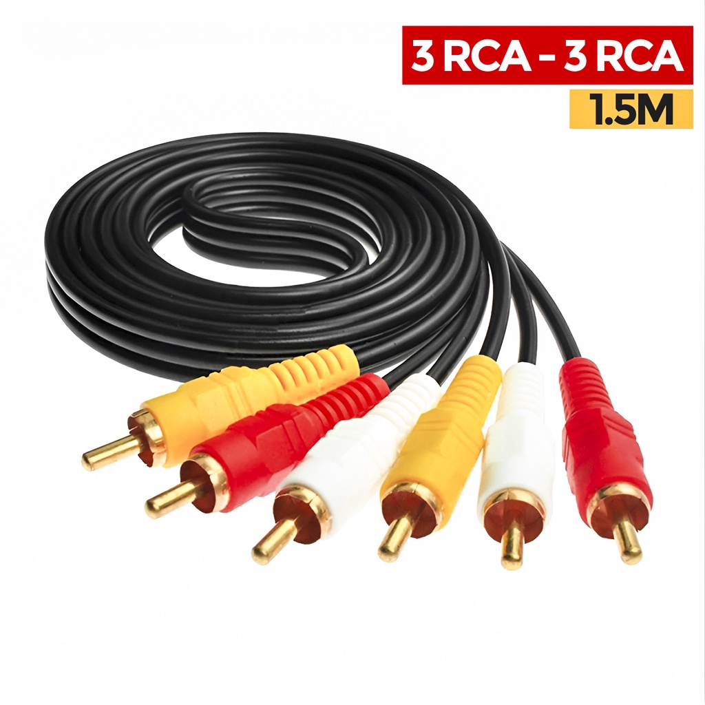 Jual Suksestech Kabel Audio Video 3 RCA Male Ke 3 RCA Male Panjang ...