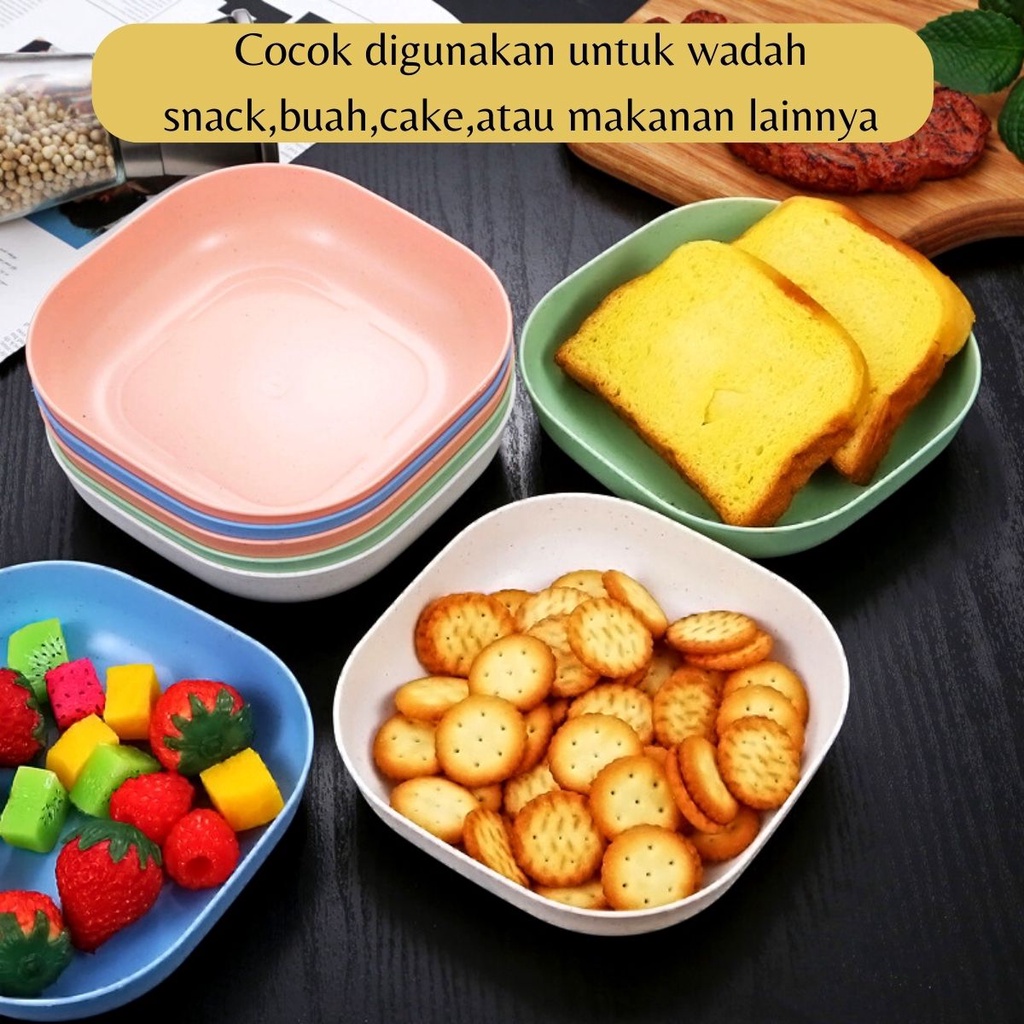Jual BKL -- Piring Makan Jerami Wadah Saji Makanan Kue Mangkok Lauk ...
