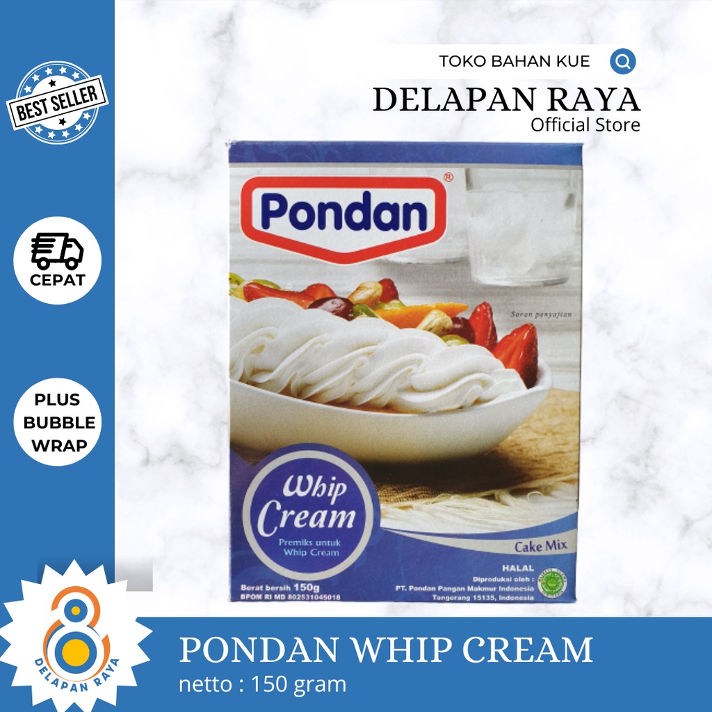 Jual PONDAN WHIP CREAM 150GR - 8Raya | Shopee Indonesia