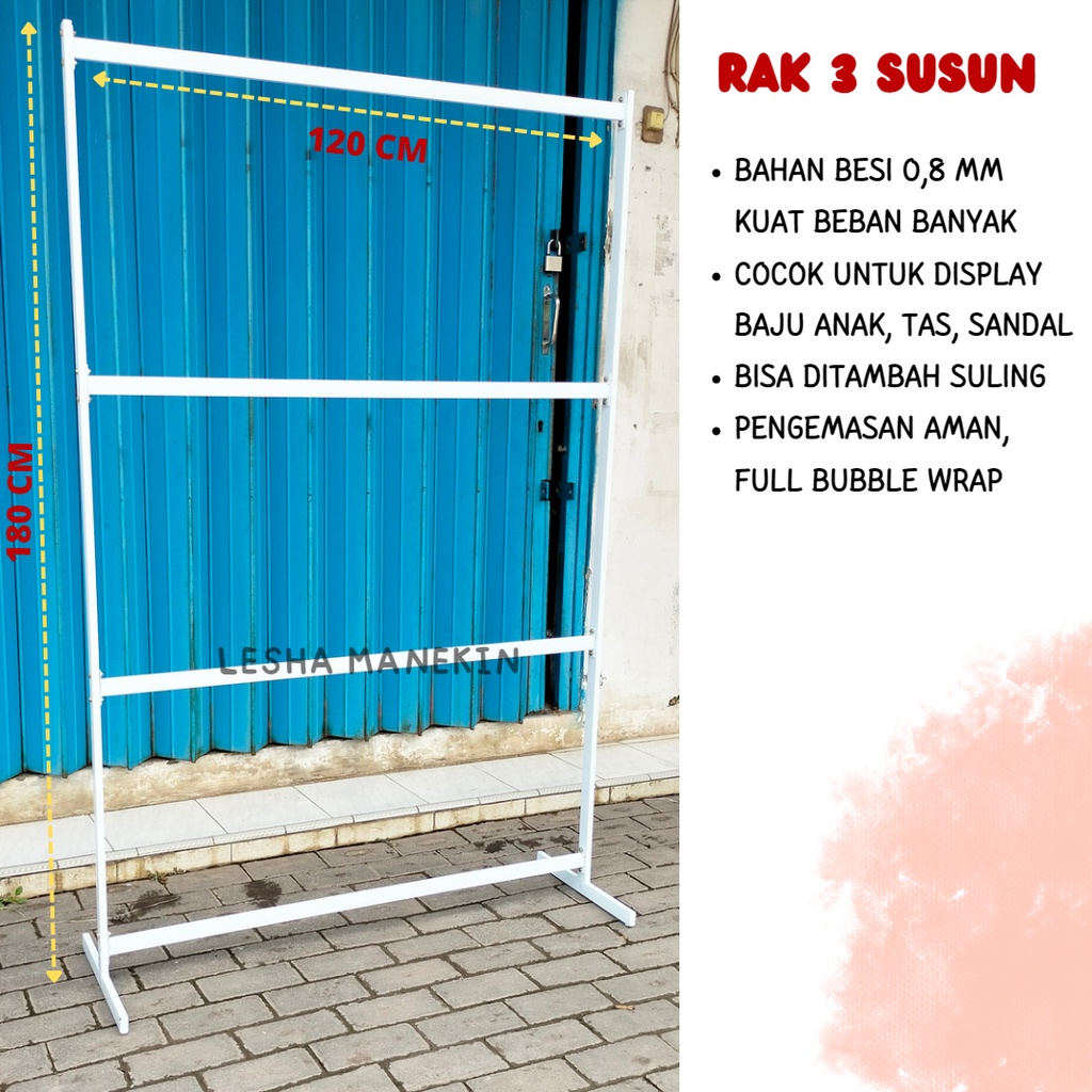Jual Bitbang Gawang Baju Susun 3 / Rak Baju Besi / Gawang Baju Kotak 3 ...