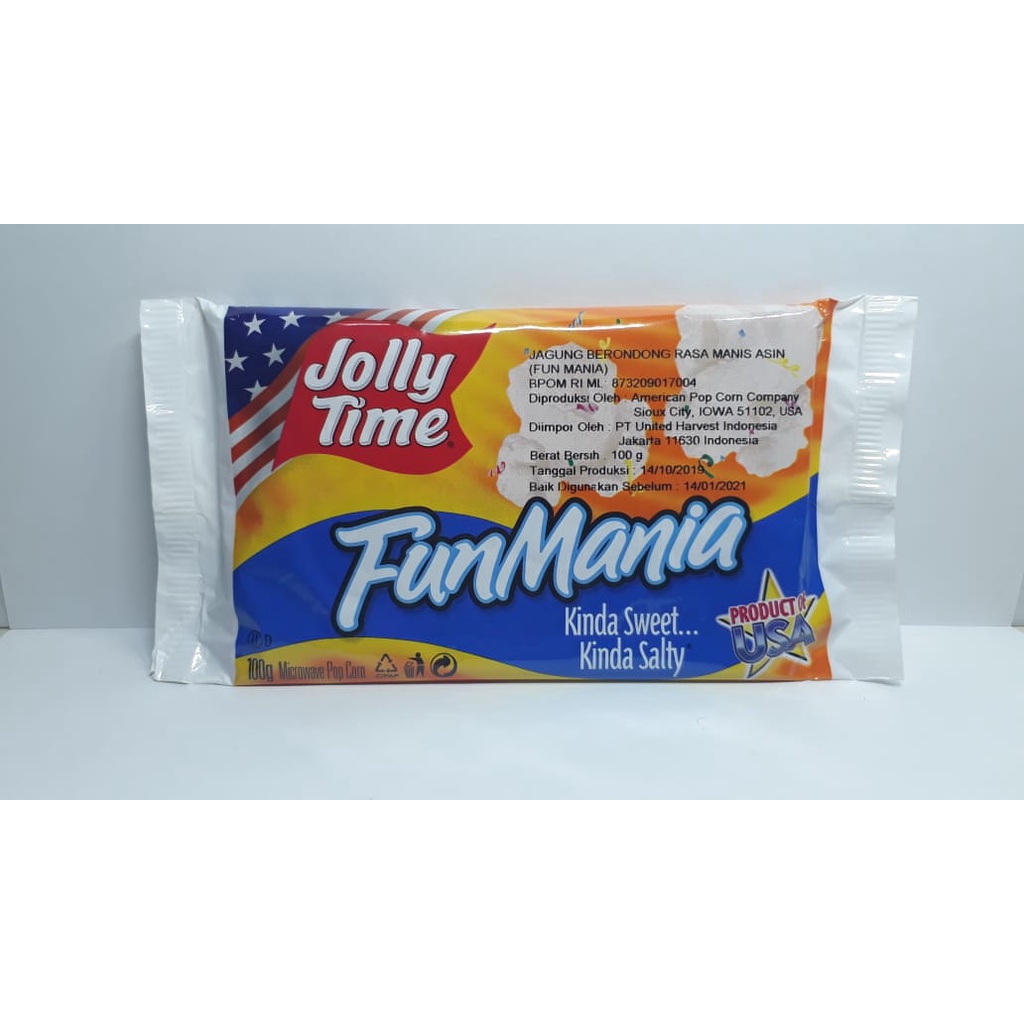Jual Jolly Time Popcorn microwave , varian rasa : TBC, BOB, FM, B L, MM ...