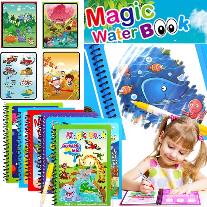 Jual LP Magic Water Book | Magic Water Pen | Buku Gambar Mewarnai ...