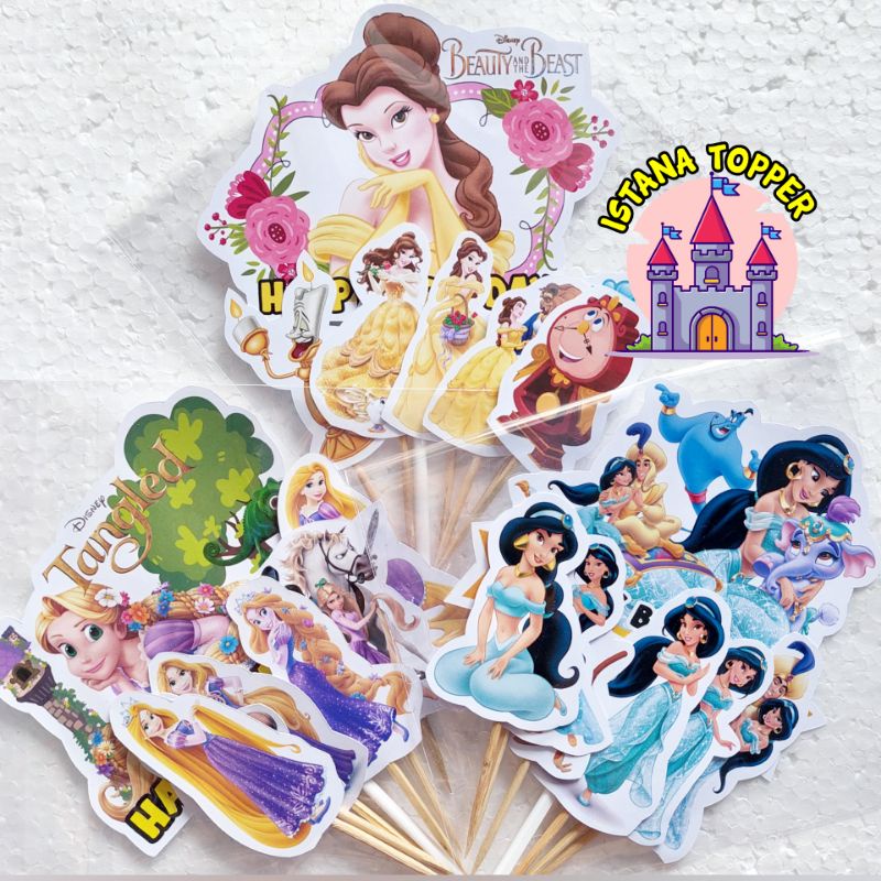 Jual Topper Cake STANDART / CUSTOM Tema Series Prinscess / Topper Belle ...