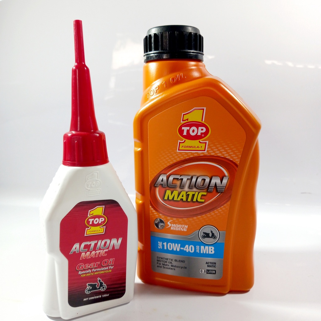 Jual PAKET OLI TOP 1 ACTION MATIC 08 LITER PLUS GEAR HITECH OIL 120 ML ...
