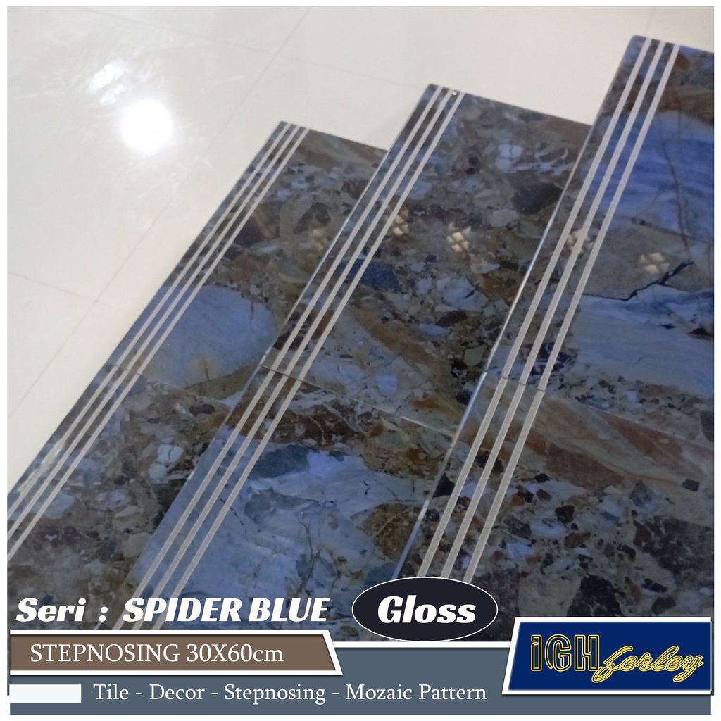 Jual Stepnosing Granit 30x60 Biru Marbel Glossy Lantai Tangga Custom ...