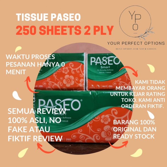 Jual Tissue Facial Wajah Paseo 250 sheets 2 ply MURAH | Shopee Indonesia