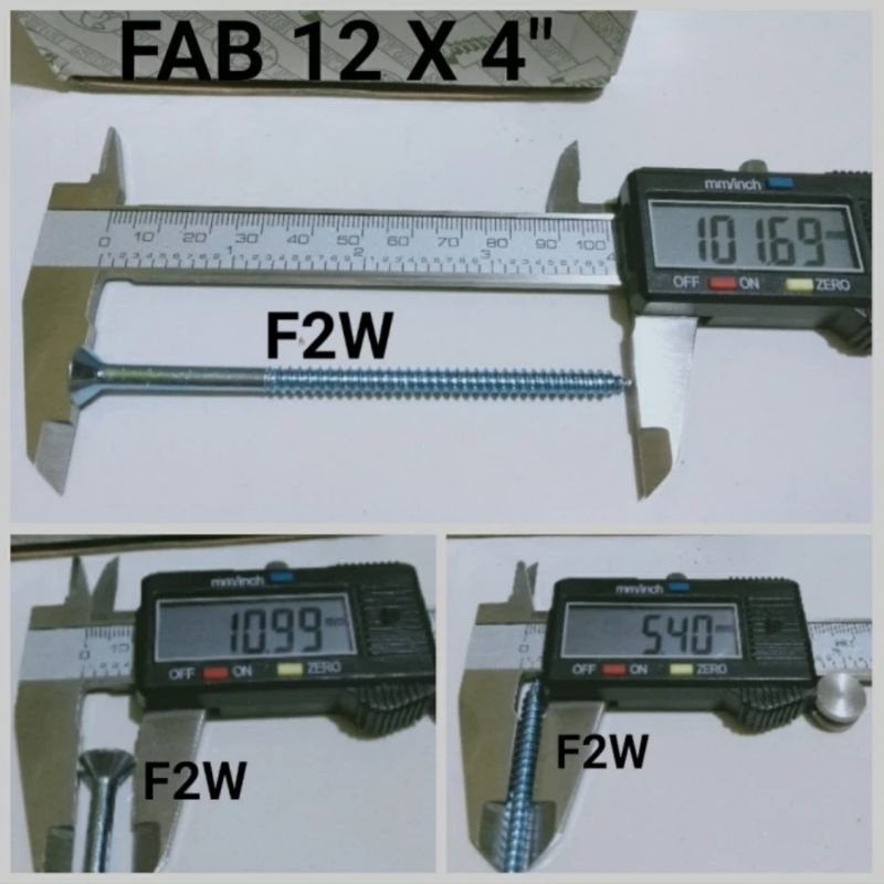 Jual 100PCS FAB 12X4" SEKRUP TAPPING FH 12X4" MOON LION SKRUP PUTIH FH ...