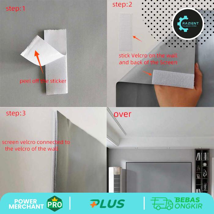 Jual Kain Layar Proyektor Tempel Dinding Anti-Light Ambient Screen ...