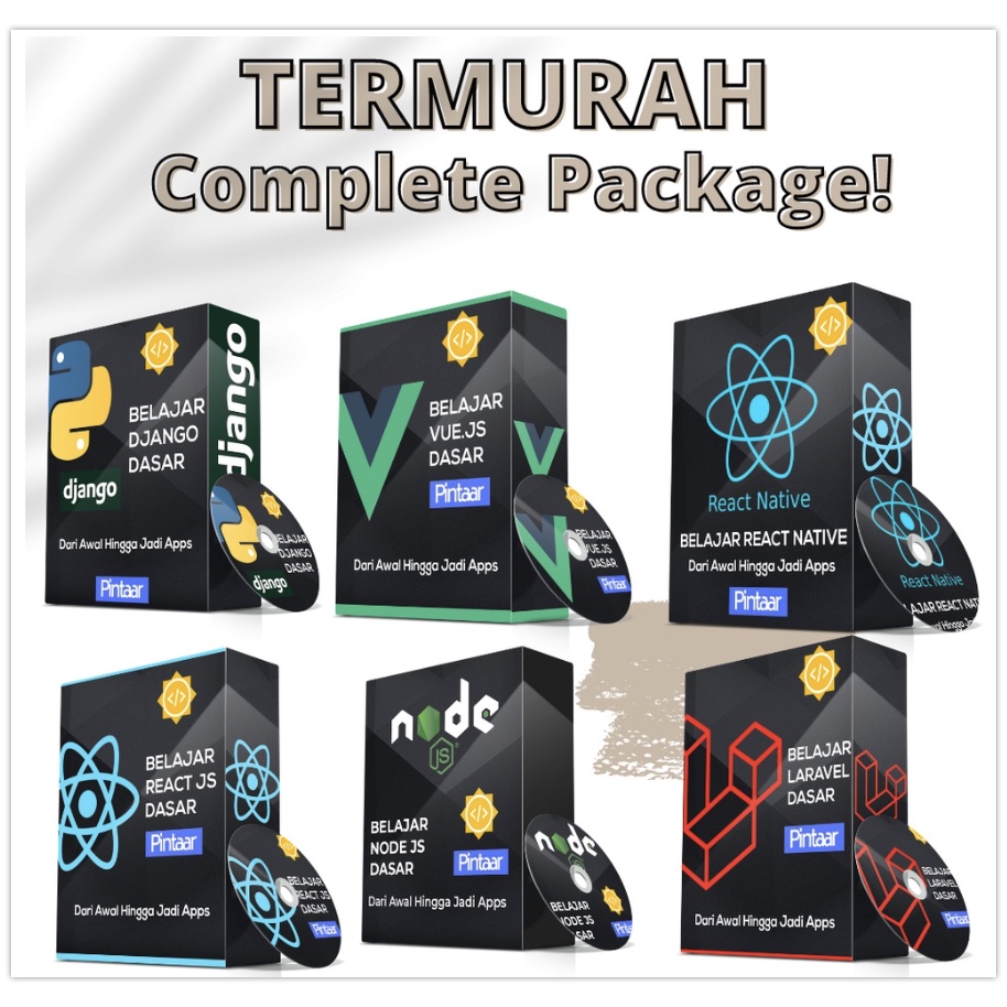 Jual Paket E Course Belajar Pemograman React Js Django Python Vue Js Laravel Dan React