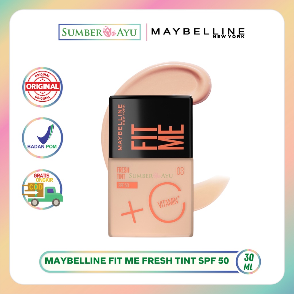 Jual Maybelline Fit Me Fresh Tint SPF 50 | Foundation | Shopee Indonesia