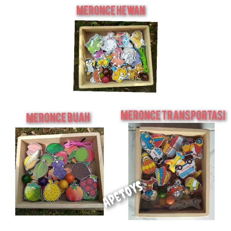 Jual Meronce Balok Tema (Hewan, Buah, Dan Transportasi) | Shopee Indonesia