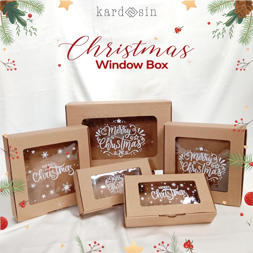 Jual CHRISTMAS WINDOW BOX SABLON MIKA BENING KADO NATAL KERTAS HAMPERS ...