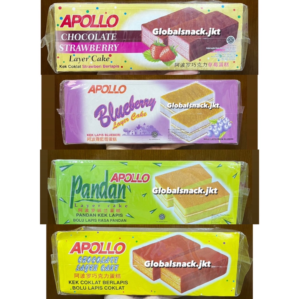 Jual APOLLO LAYER CAKE CHOCOLATE / STRAWBERRY / PANDAN / BLUEBERRY ...