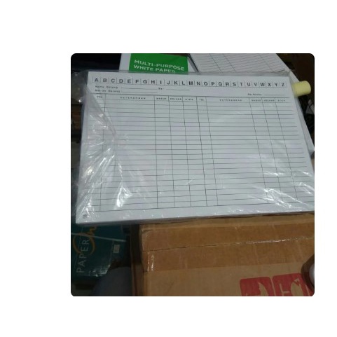 Jual Kartu Stok Putih Abjad Besar Melebar (1 pak) | Shopee Indonesia