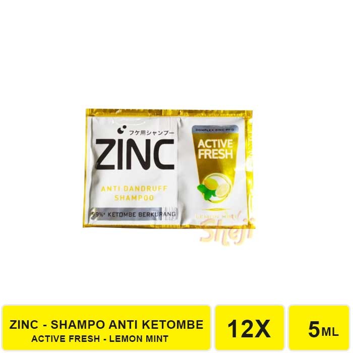Jual SHAMPO ZINC SACHET 1 RENCENG ISI 12 SACHET / SHAMPO ANTI KETOMBE ...