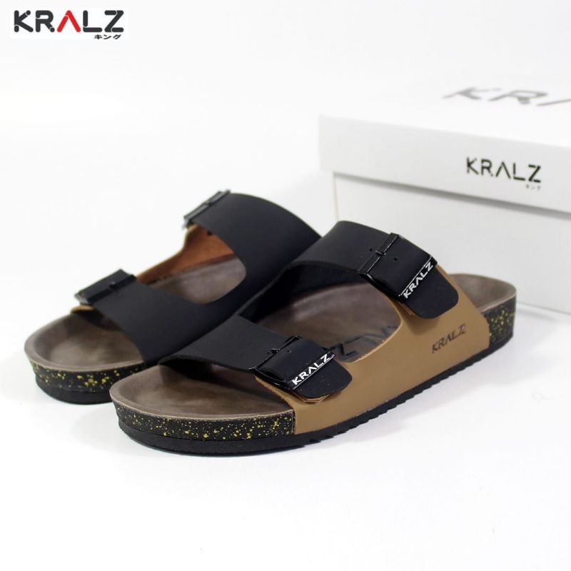 Jual Sendal Pria Casual KRALZ Original Sandal cowok WB02 Black Moca ...