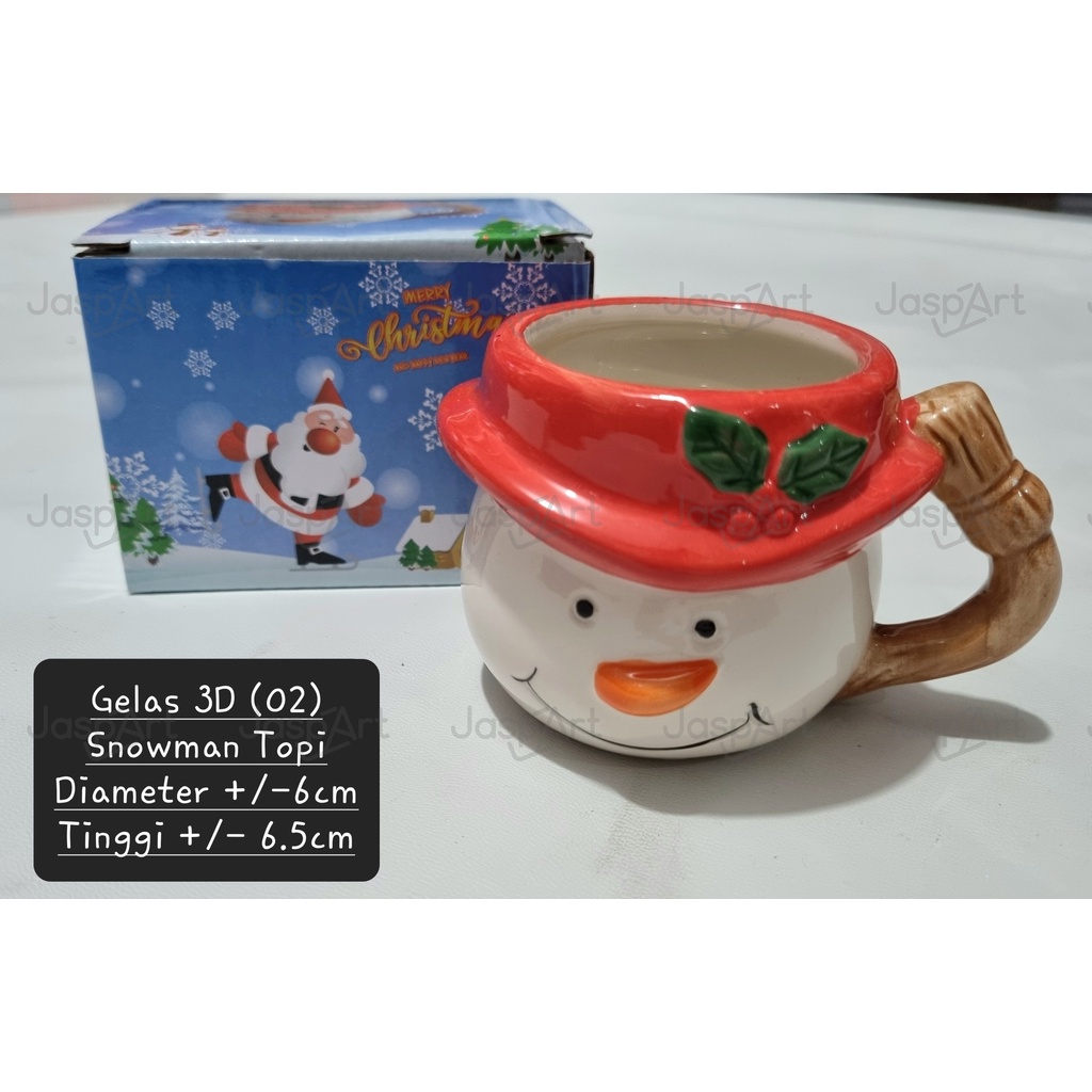 Jual GELAS NATAL MUG NATAL MUG MERRY CHRISTMAS MUG SANTA SNOWMAN LUCU ...