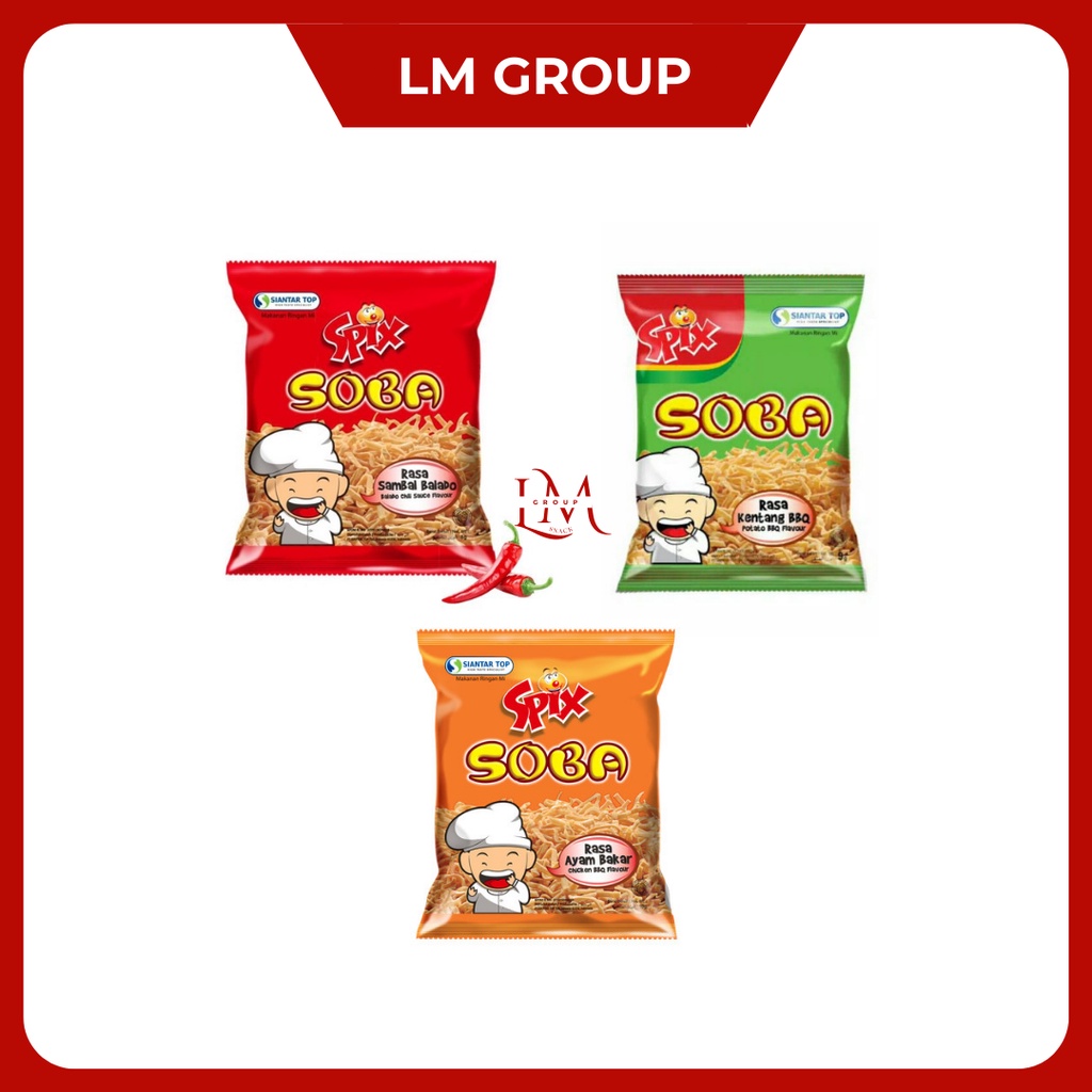 Jual Spix Soba Mie Ecer 1000 1 Pack Isi 10 pcs @16gr LM Snack Grosir ...