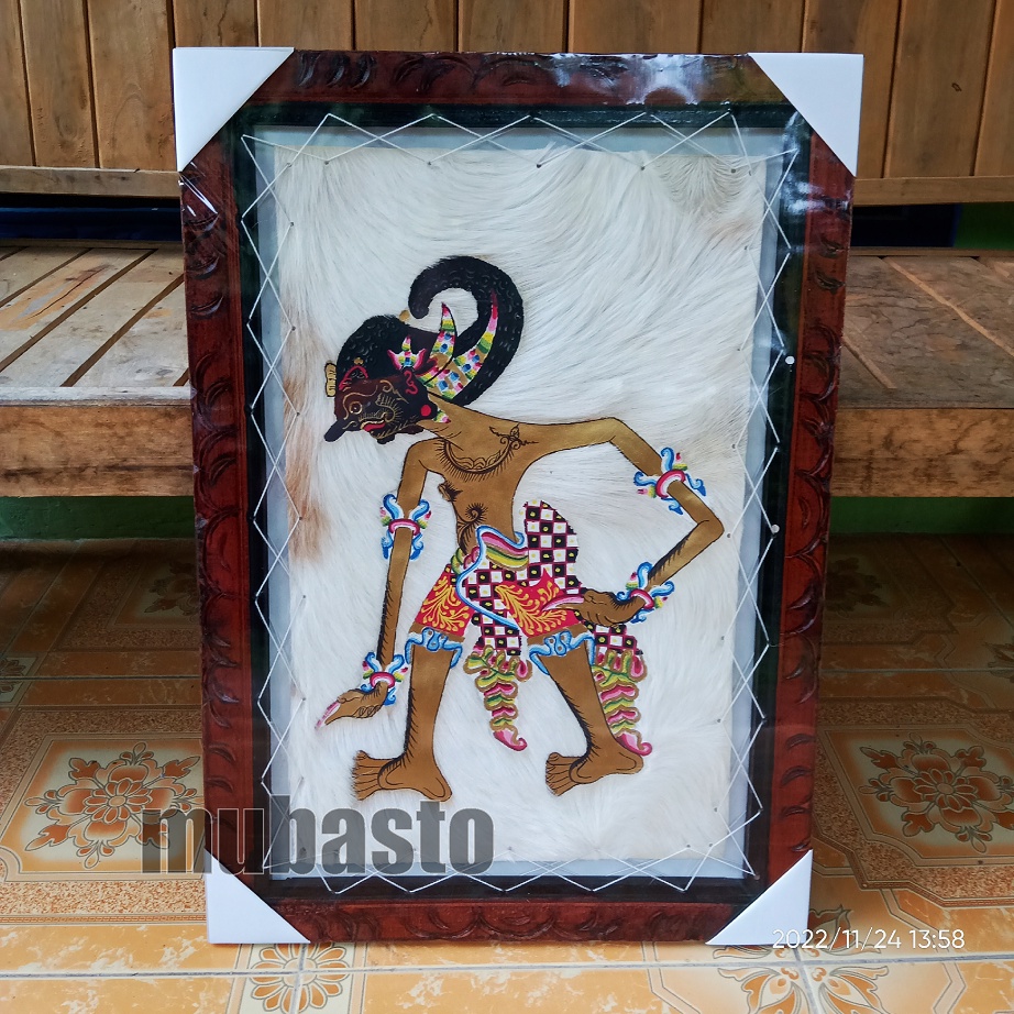 Jual Lukisan Wayang Kulit Pandawa Bima Werkudara 50cm x 70cm Kambing ...