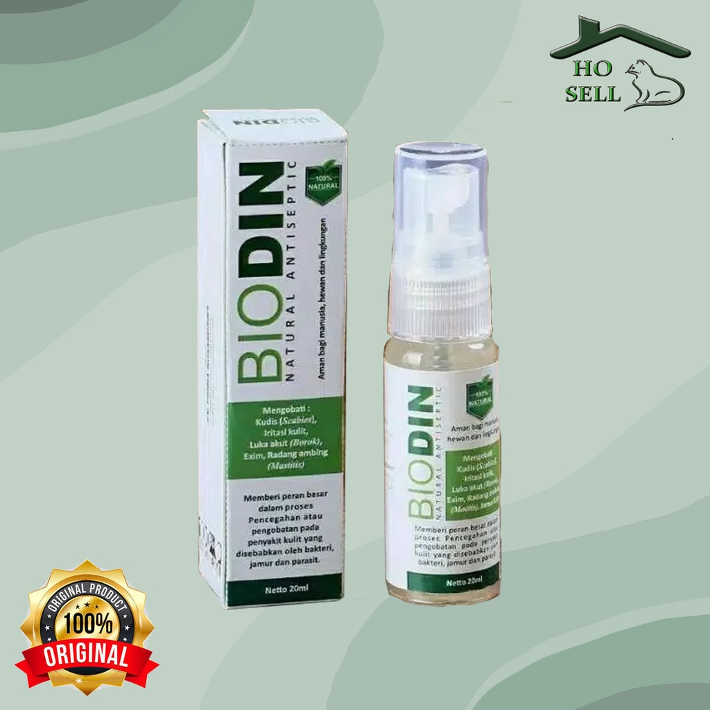 Jual BIODIN NATURAL ANTISEPTIC SPRAY 20 ml OBAT SEMPROT LUKA HEWAN ...