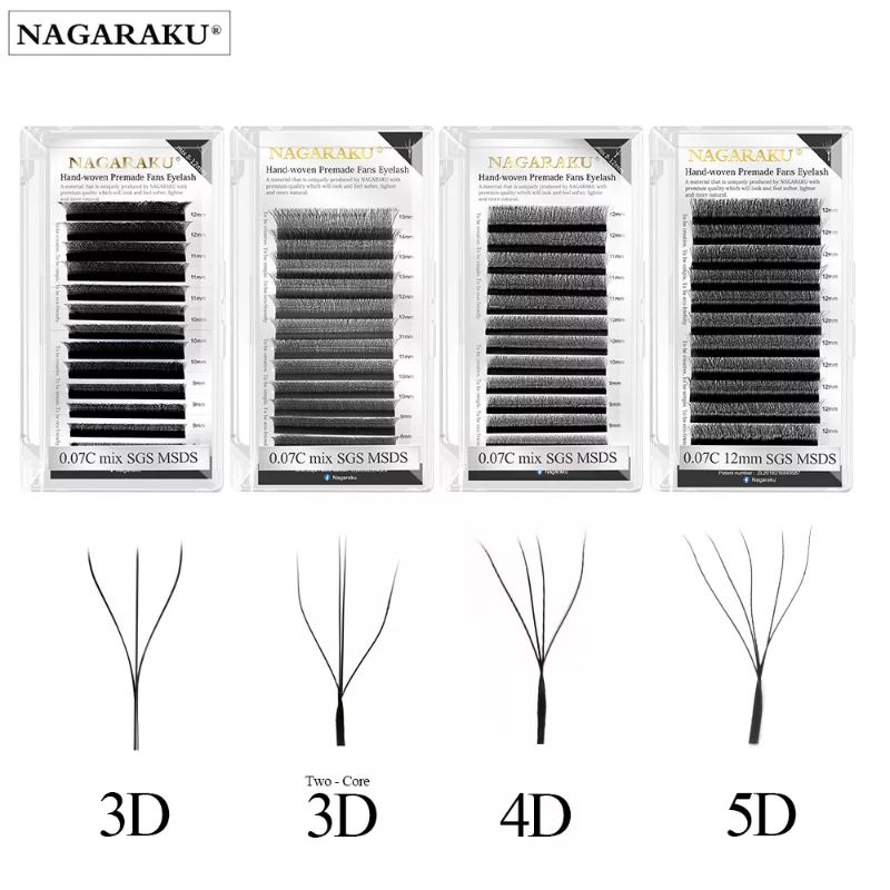 Jual NAGARAKU W / NAGARAKU Hand Woven premade Fans eyelash 3D/3DCORE/4D ...