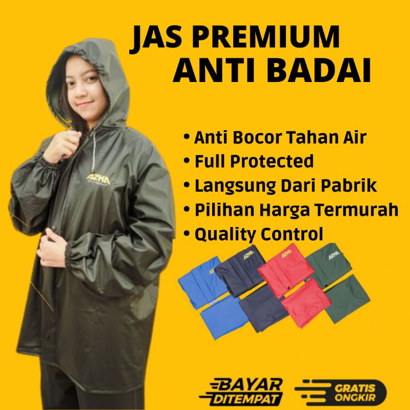 Jual Jas Hujan Wanita Pria Setelan Tebal Premium Azka Anti Rembes Original Raincoat | Shopee ...