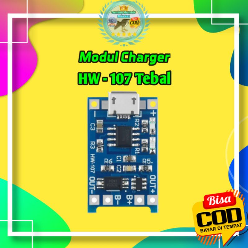 Jual Modul Charger Versi Tebal HW - 107 Micro Protect TP4056 Baterai ...